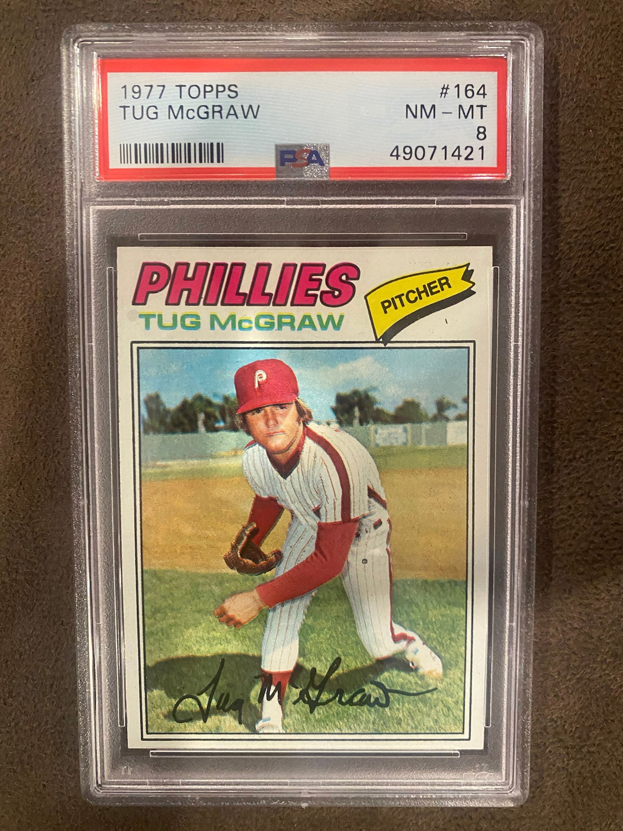 Tug McGraw - 1977 Topps - #164 (PSA 8) - Phillies – Western NY Sports Cards
