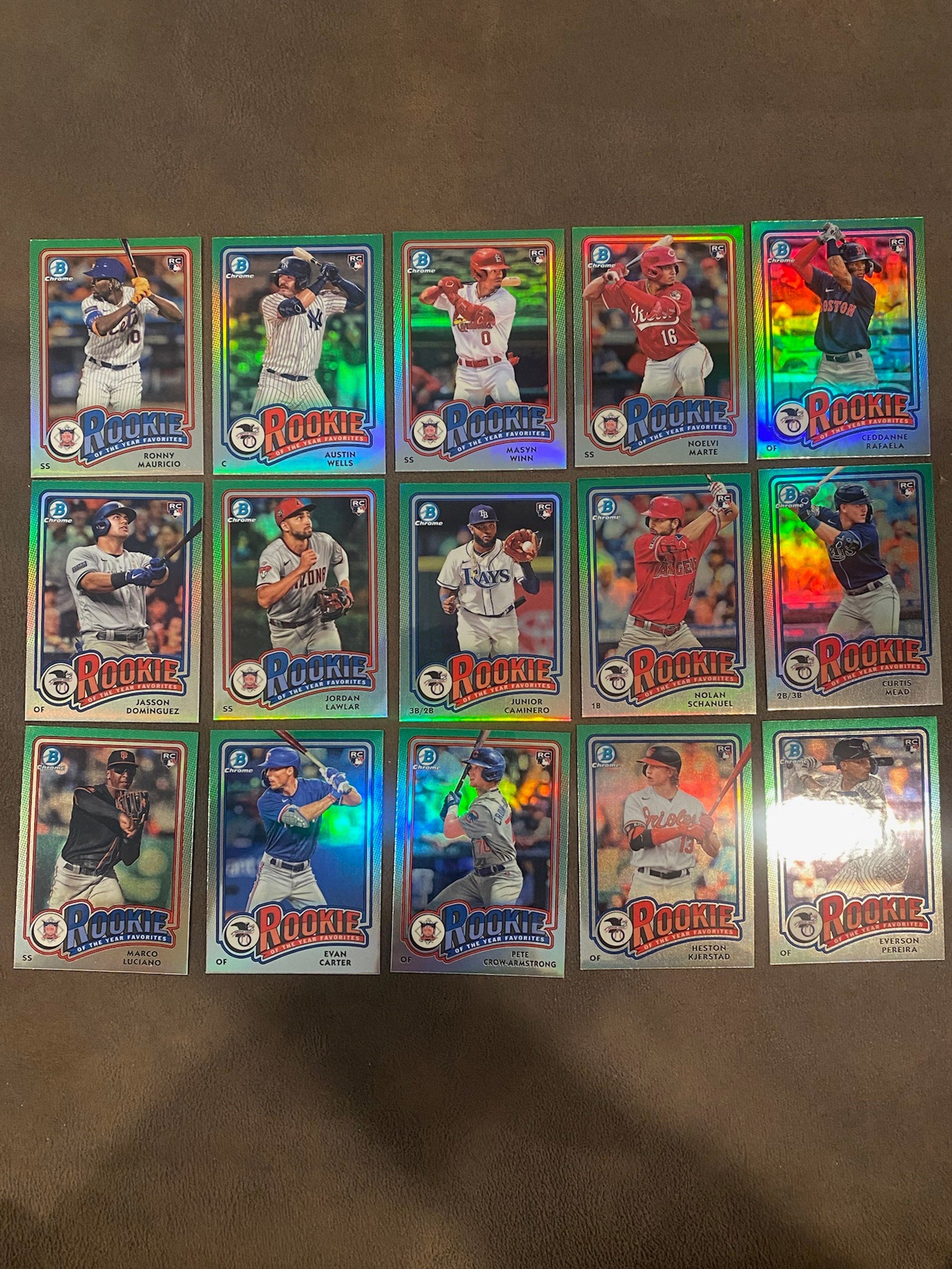 Rookie of the Year Favorites (15 Cards) - 2024 Bowman - Complete Set ...