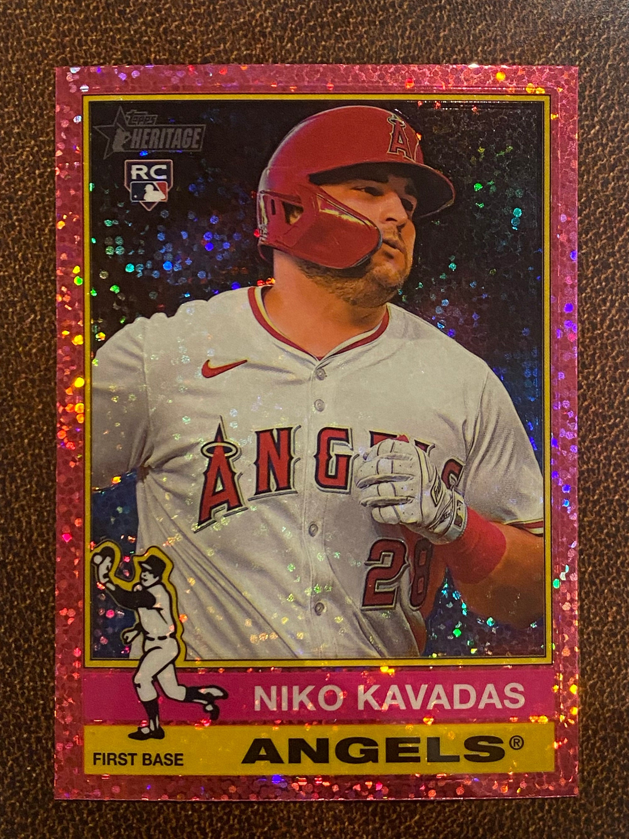 Niko Kavadas - 2025 Topps Heritage - Pink Sparkle - Angels – Western NY ...
