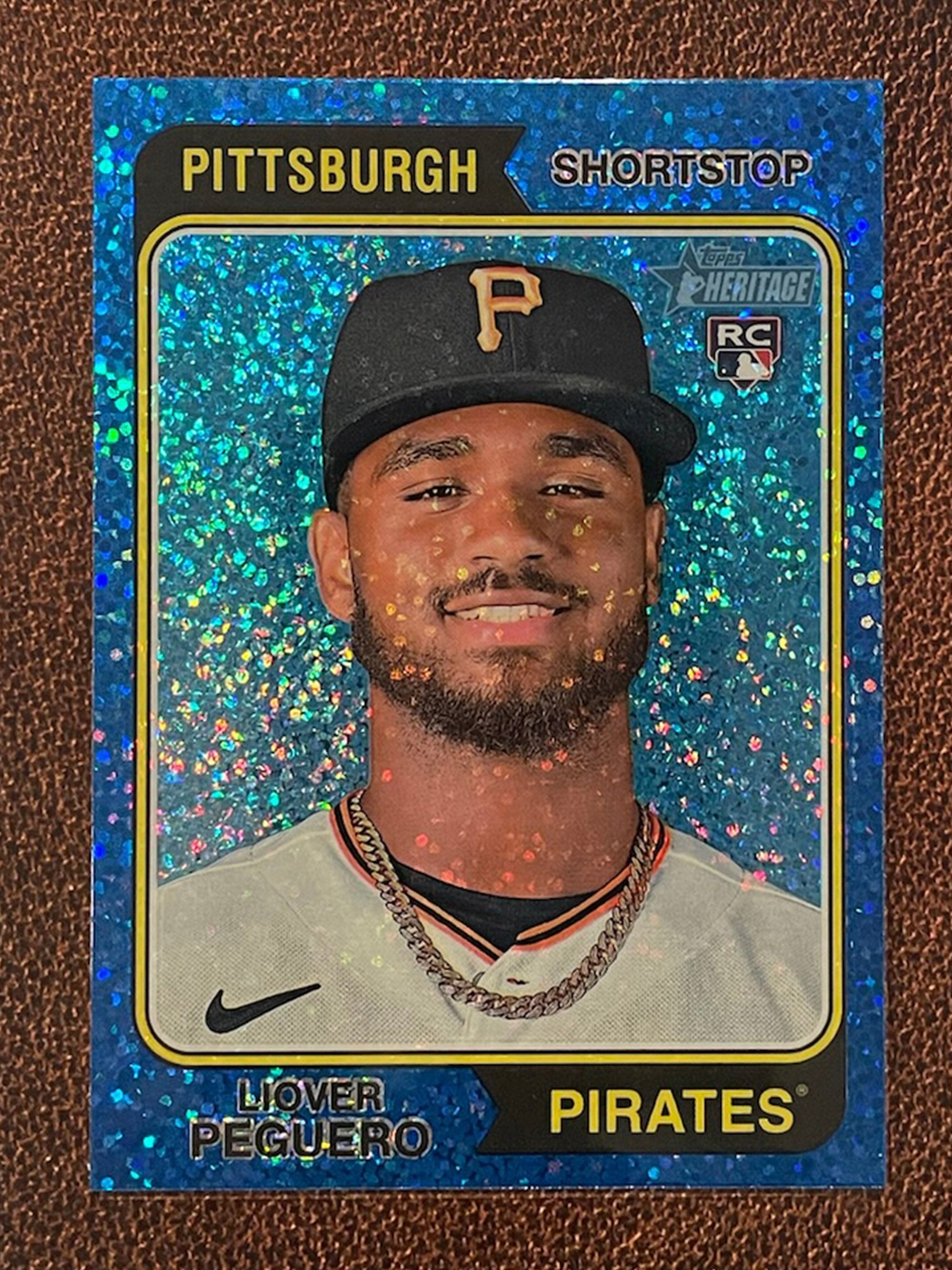 Liover Peguero - 2023 Topps Heritage - Blue Sparkle Parallel - Pirates ...